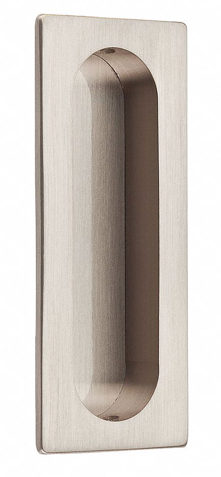 BALDWIN RESERVE Flush Pull, Sliding Door, Solid Brass, Satin Nickel, 1 ...