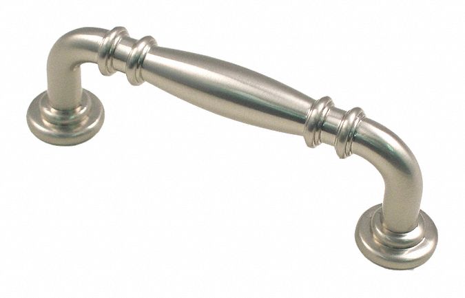 RUSTICWARE Pull Handle: Threaded Holes, Zinc, Satin Nickel, 3 in ...