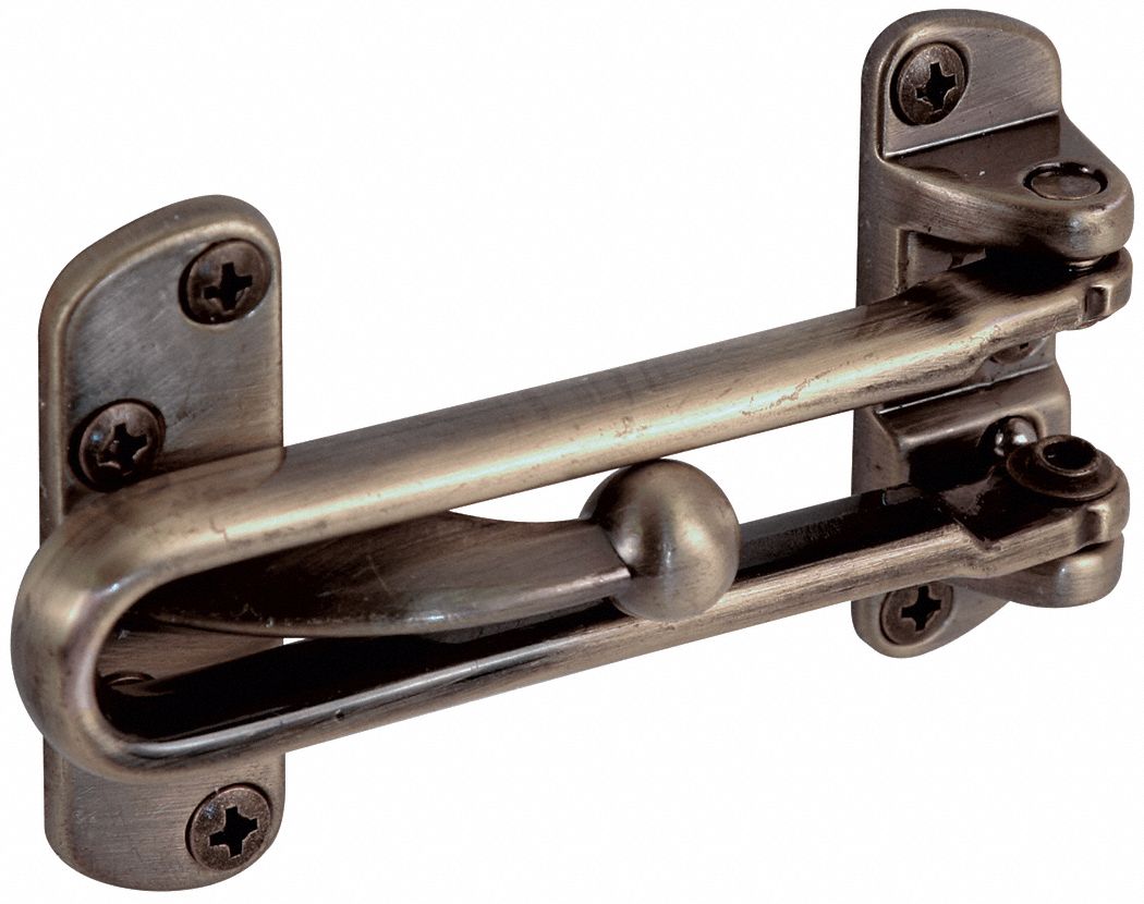 PRIME-LINE, Swing Bar Door Guard, Brass, Hotel Door Latch - 52WT52|U ...