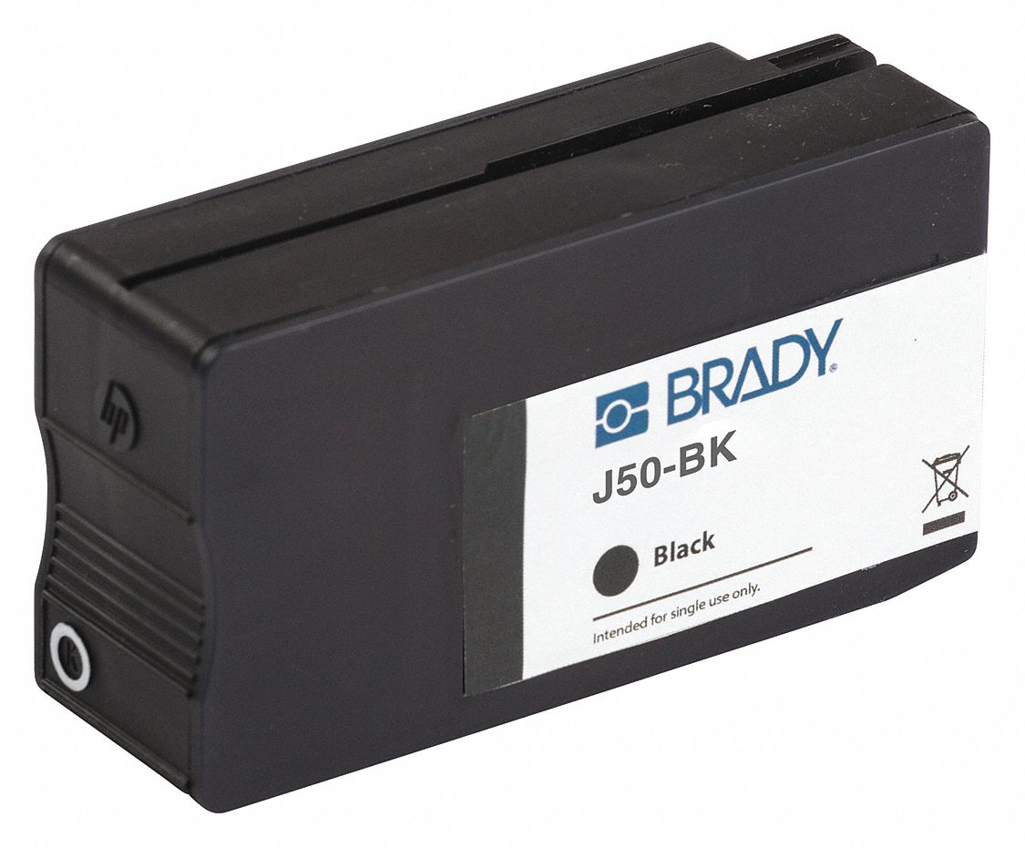 BRADY Ink Cartridge: Black, J5000 - 52YC28|J50-BK - Grainger