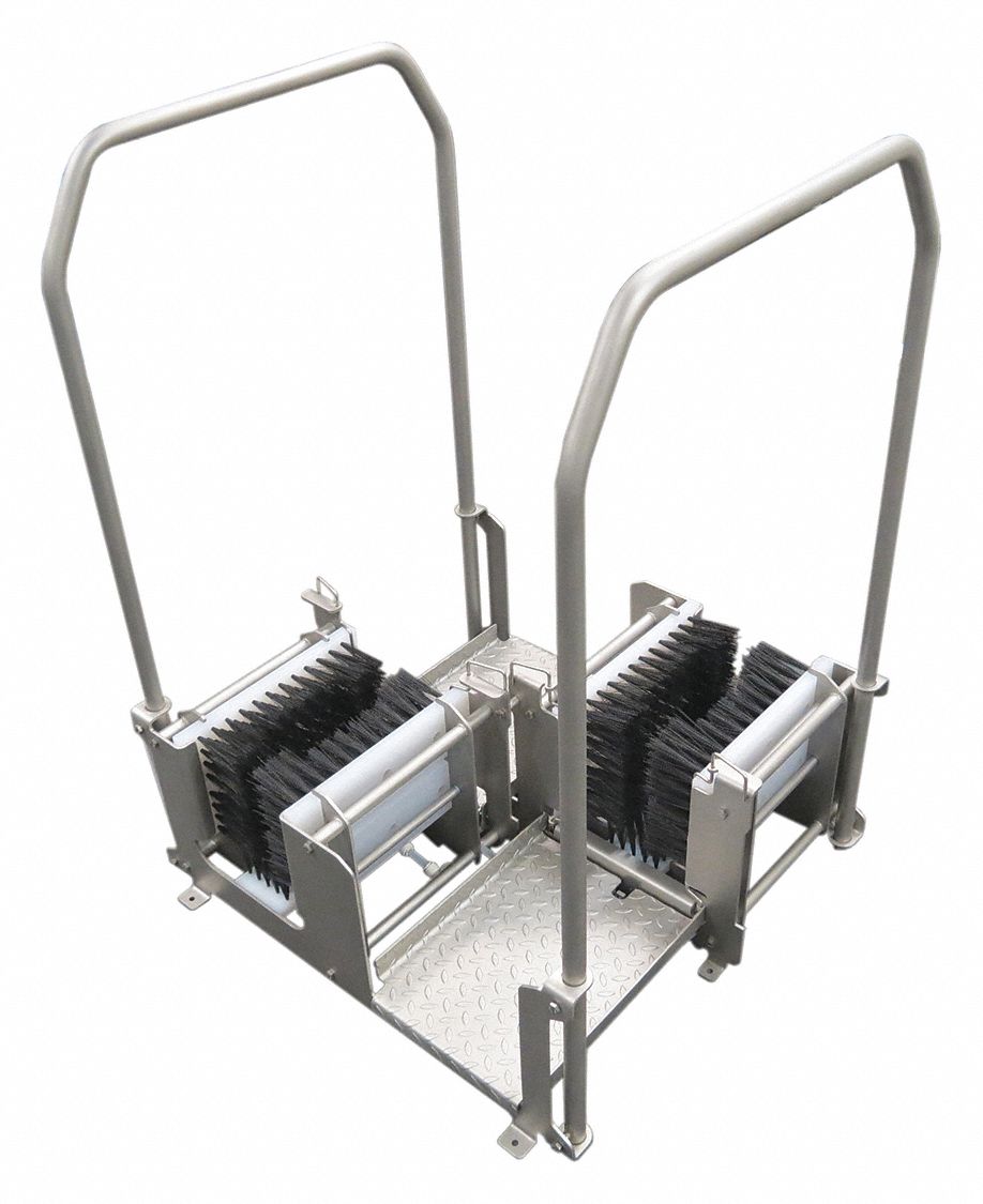 BEST SANITIZERS, INC., 30 in L x 30 in W x 43 in H, Wet Boot Scrubber ...