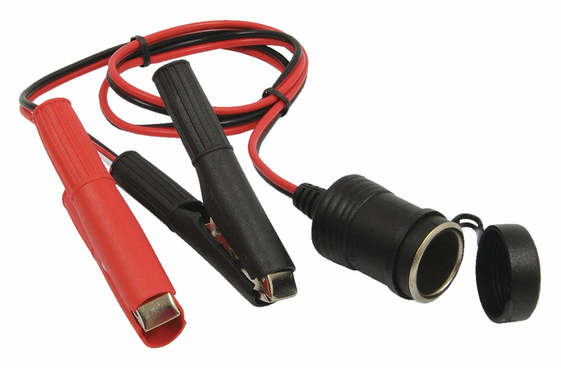 TRUCKSPEC, Plug Adapter, 2 ft Cord/Positive and Negative Battery Clips ...