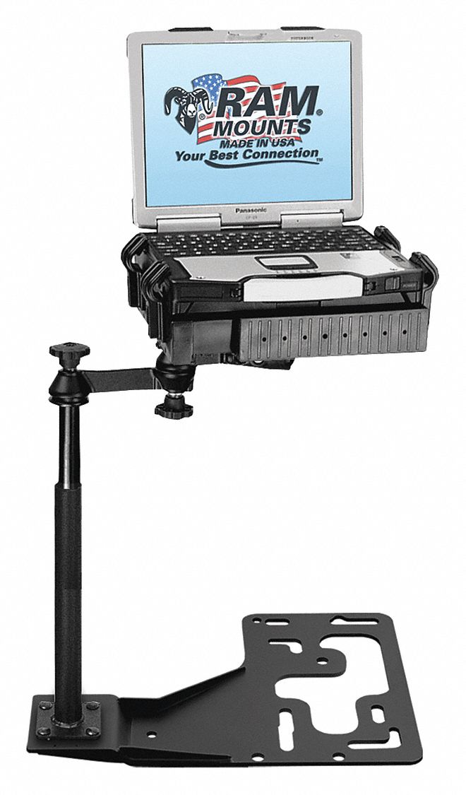 Computer Mount Kit,Black,4-1/8"L,Plastic - Grainger