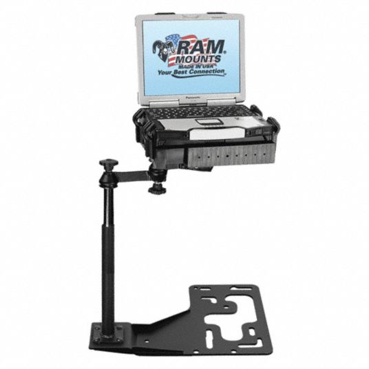 Computer Mount Kit,Black,4-1/8"L,Plastic - Grainger