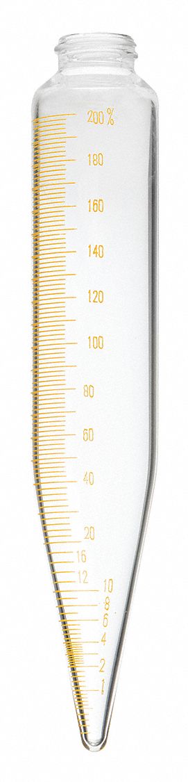 Borosilicate Glass, 100 mL, Centrifuge Tube - 52YJ34|S10C2THD - Grainger