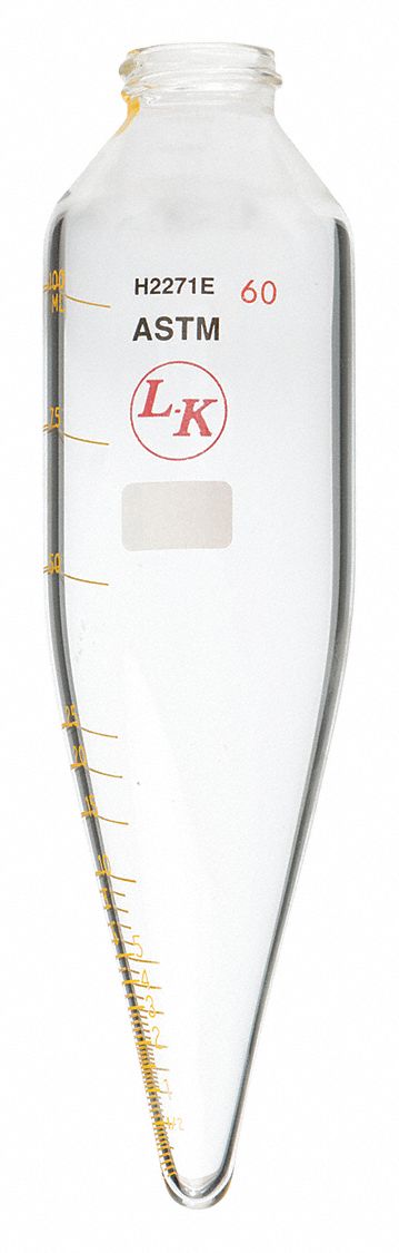 Borosilicate Glass, 100 mL, Centrifuge Tube - 52YJ75|S12DTHDAV15 - Grainger