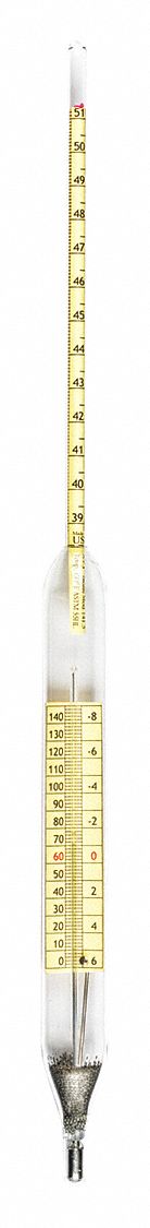 LK INDUSTRIES Hydrometer: API, 0.1, 49/61, Density - 52YJ98|S10-1005 ...