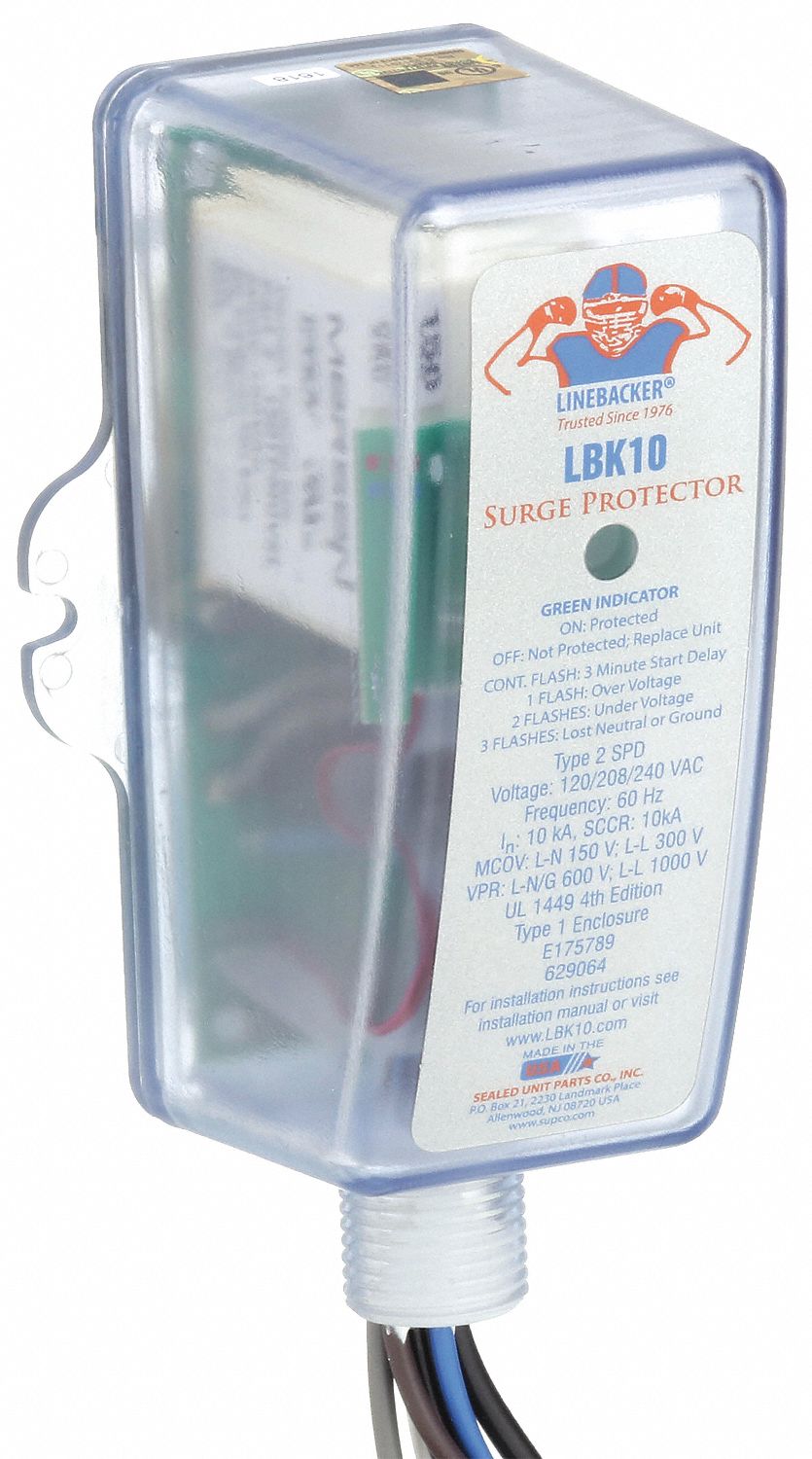 SUPCO, Single Phase, 120/240V AC, Surge Protection Device - 52YK16 ...