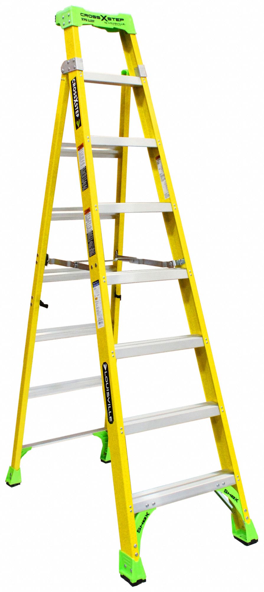 LOUISVILLE LADDER, 8 ft Ladder Size, Fiberglass, Stepladder - 52YX54 ...