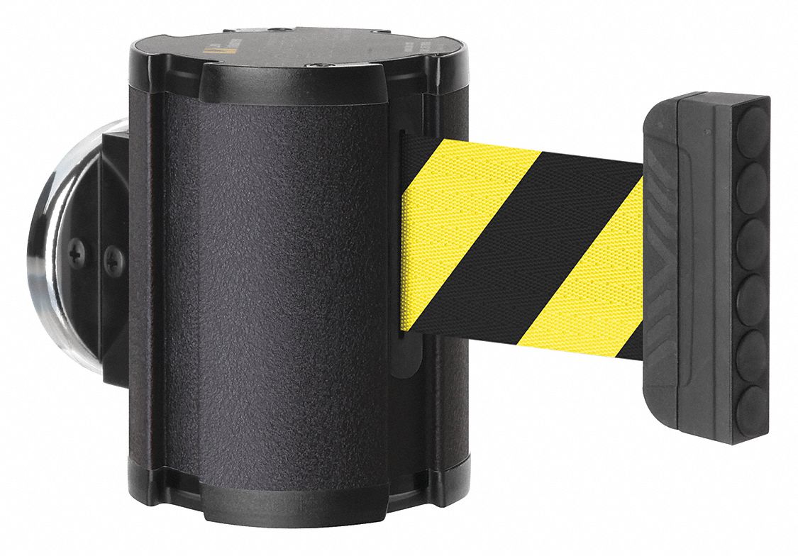 LAVI Barrera de Cinta Retráctil, Imán, 15 pies, Negro/Amarillo, Franjas ...