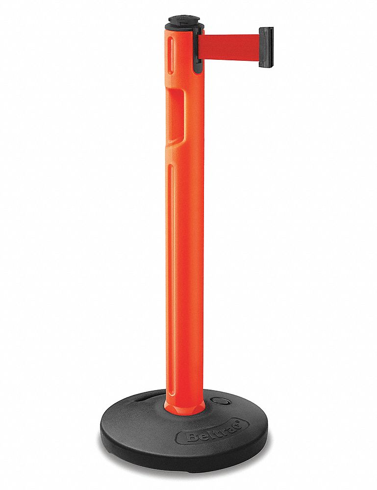 Barrier Post,38-1/4" H,Orange - Grainger