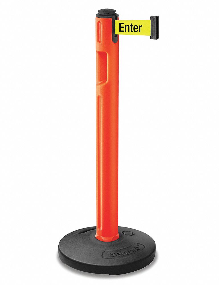 Barrier Post,38-1/4" H,Orange - Grainger