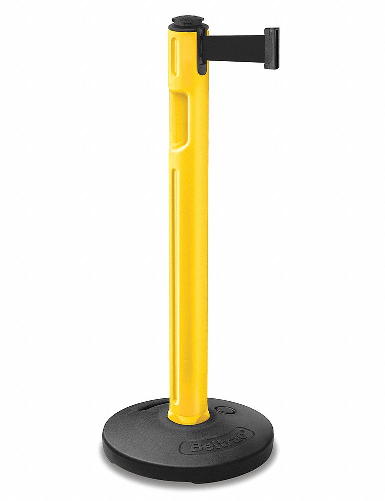 Barrier Post,38-1/4" H,Yellow - Grainger