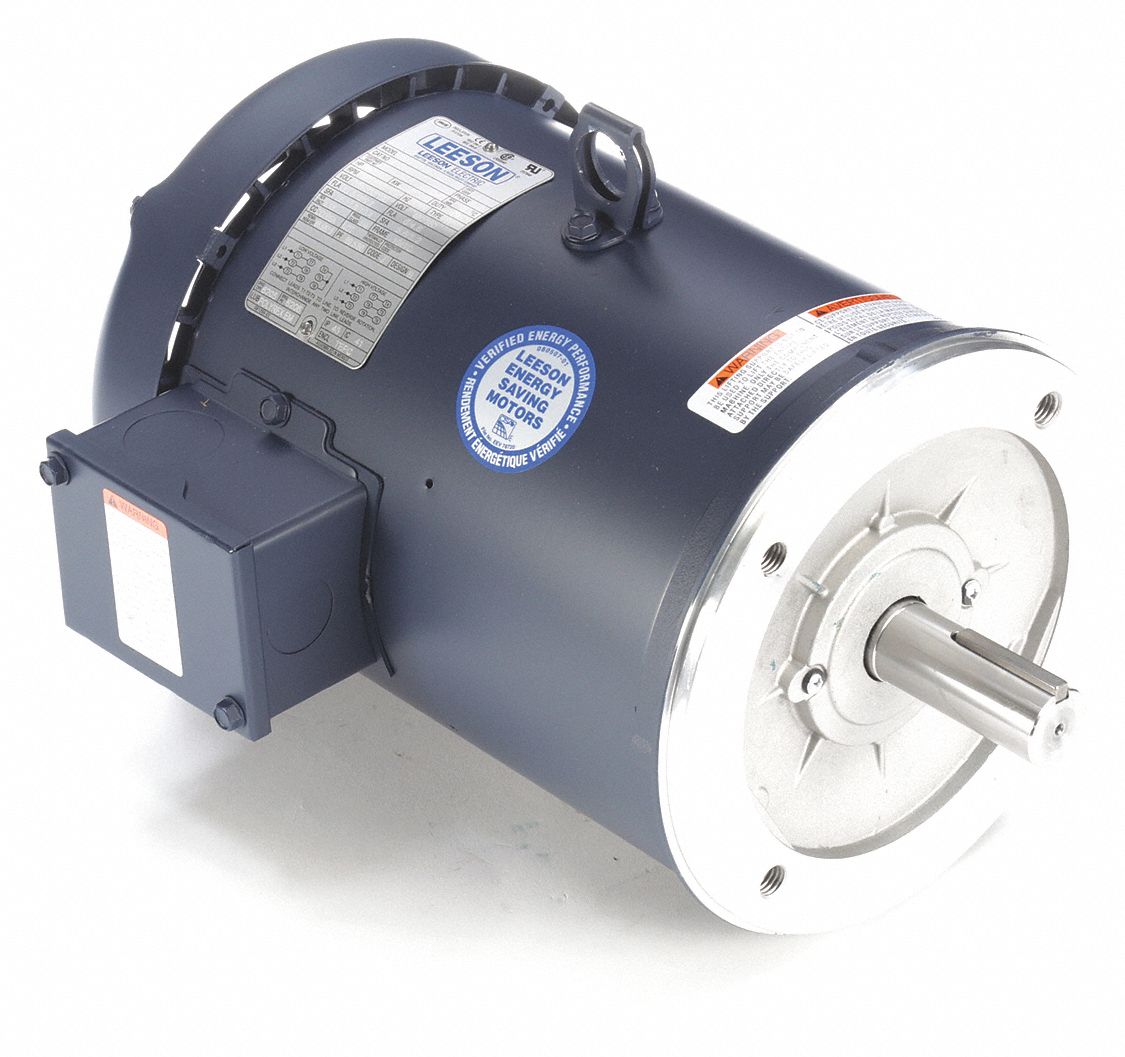 General Purpose Motor, 5 HP, 3-Phase, Nameplate RPM 3495, Voltage 230/ ...