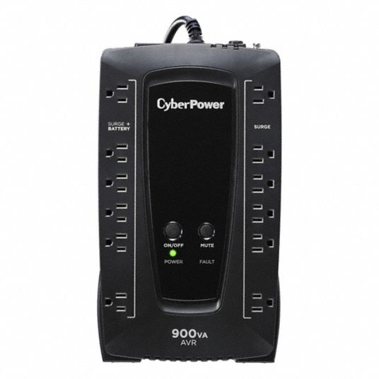 CYBER POWER, Single Phase, 900 VA Power Rating, UPS System - 832UW6 ...