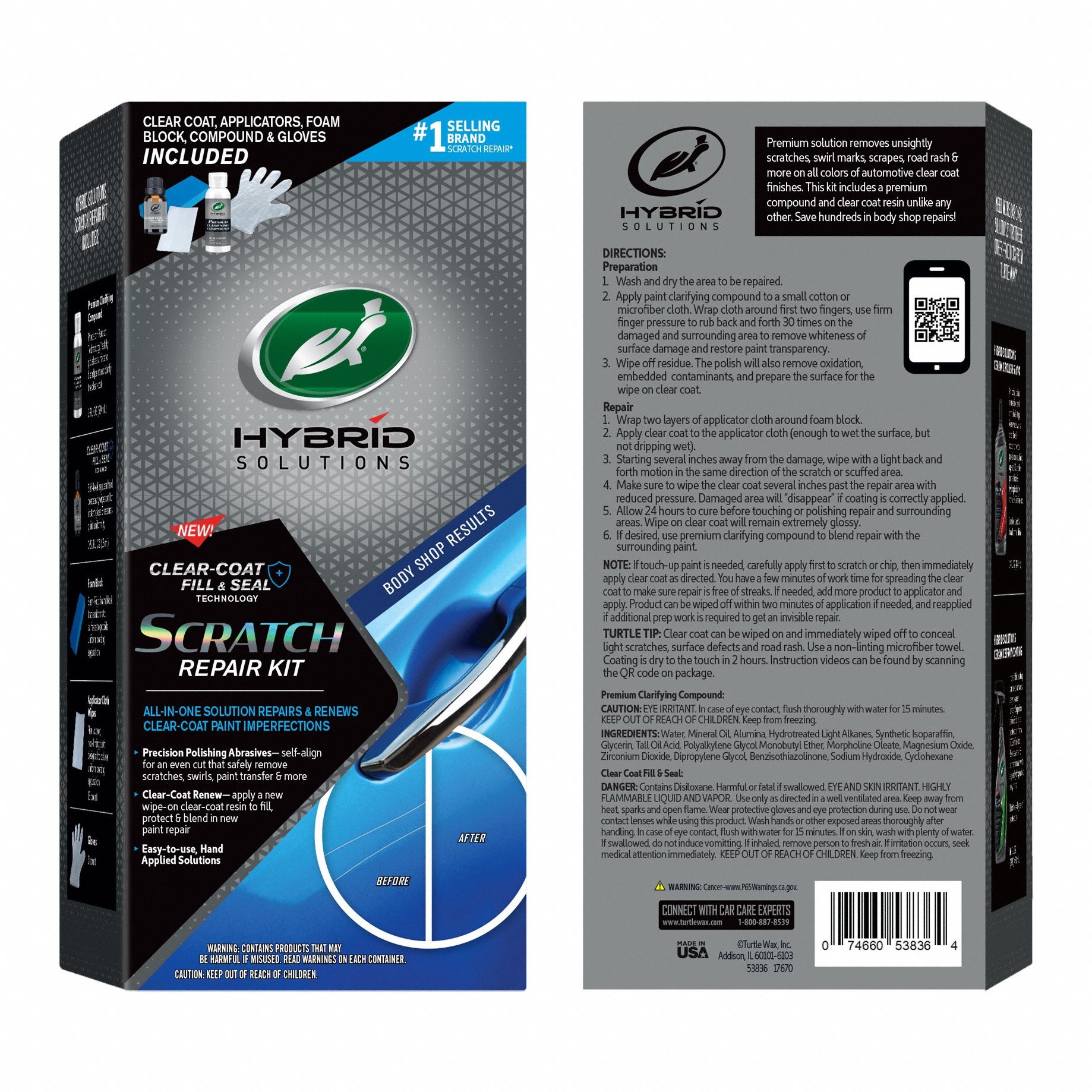 TURTLE WAX, 2 oz Container Size, Liquid, Auto Scratch Repair Kit ...