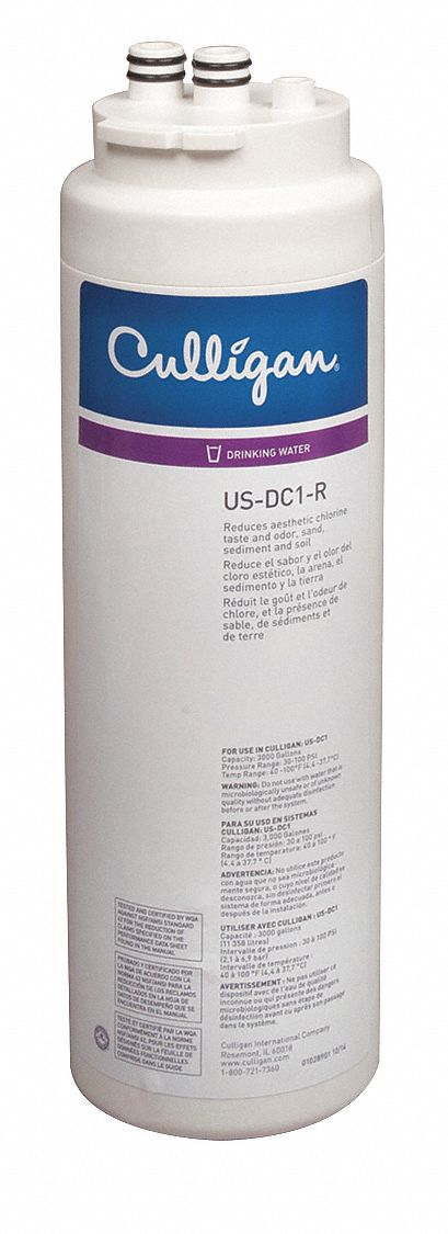 CULLIGAN QUICK CONNECT FILTER: 0.5 MICRON, 2 GPM FLOW RATE, 10 ⅛ IN H ...