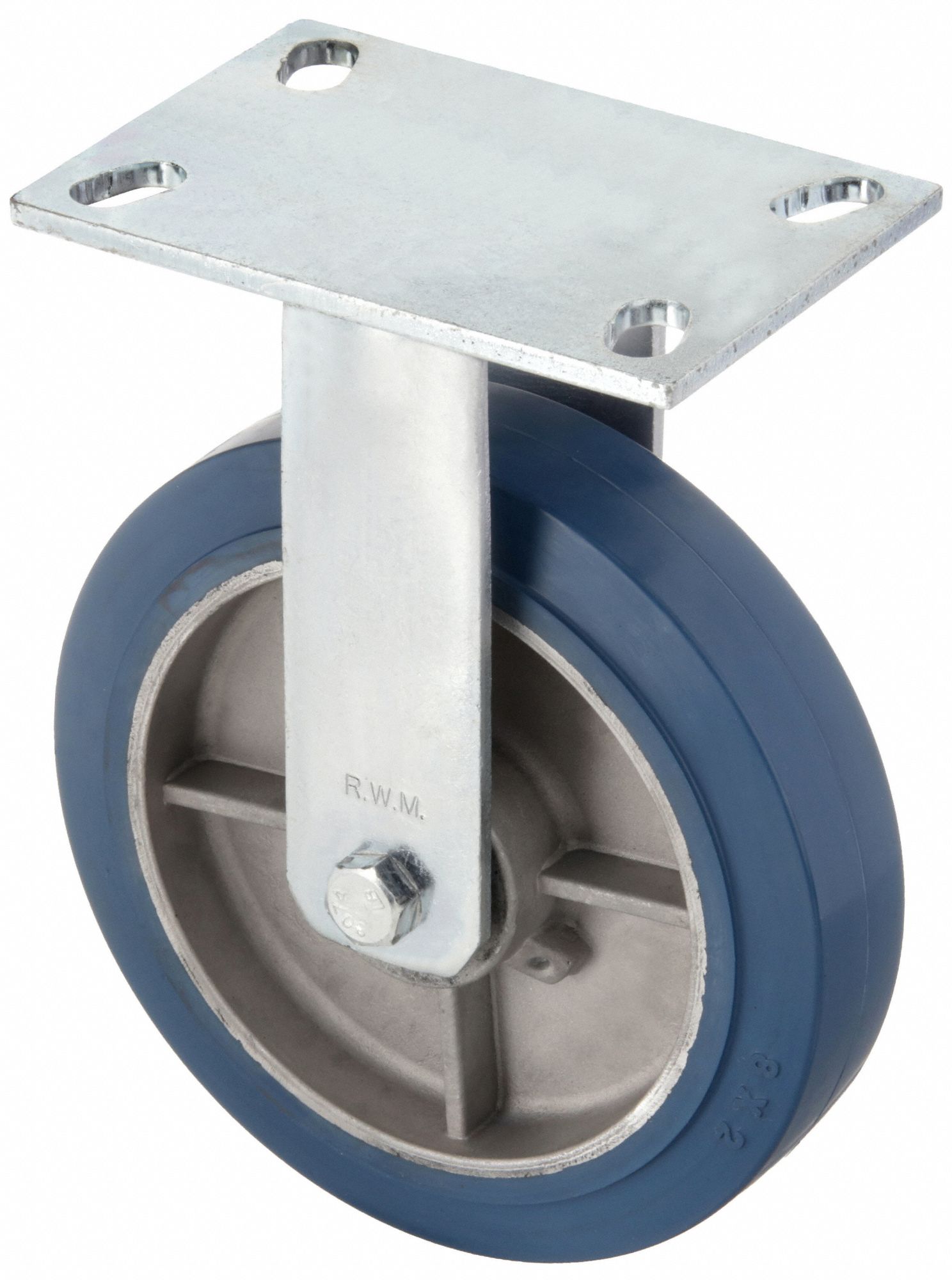 RWM, Rigid, Rubber, Plate Caster - 53CF63|65-RAB-0820-R-EHT-9.5 - Grainger