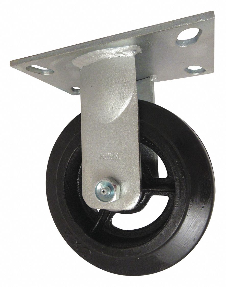 RWM, Rigid, Rubber, Plate Caster - 53CF66|65-RIR-0620-R-42RT - Grainger