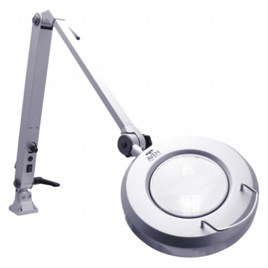 AVEN Round Magnifier Light, LED, 36 in Arm Length, 2.25x, 1300 Lumens ...