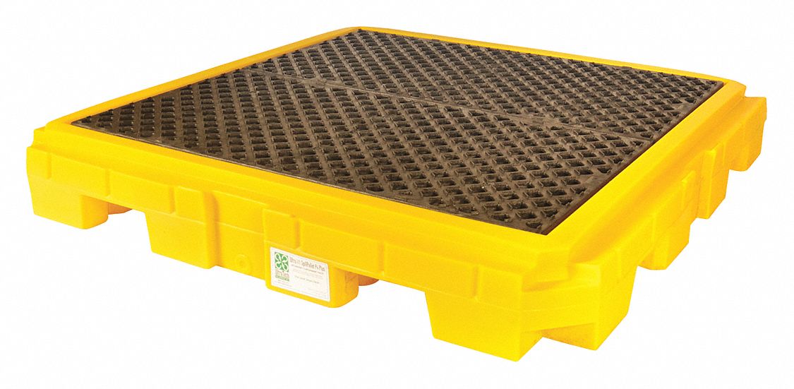 ULTRATECH, For 4 Drums, 62 in x 62 in x 8 3/4 in, Spill Pallet - 53CP36 ...