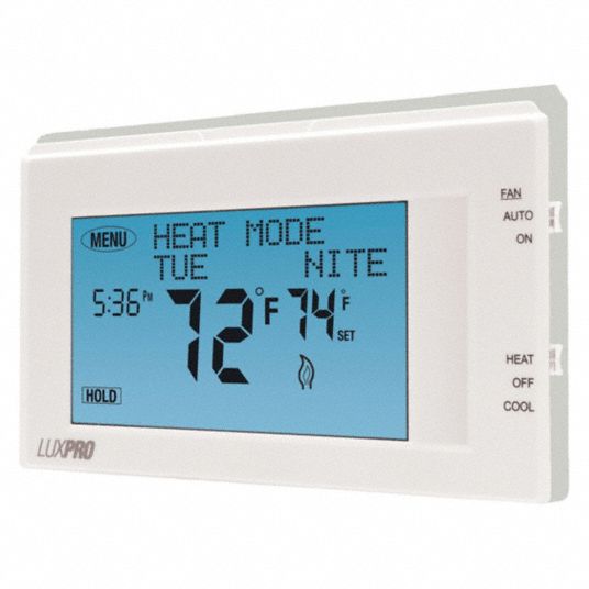 LUX, 7 Day, Horizontal, Low Voltage Thermostat - 53CV78|P721UT - Grainger
