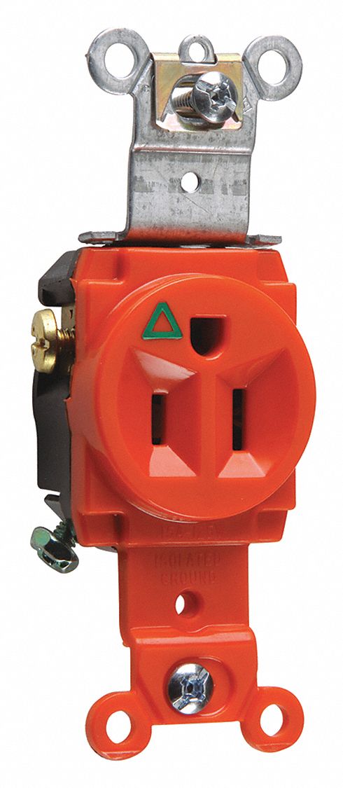 LEGRAND, Single, Orange, Receptacle - 53CX57|IG5261 - Grainger