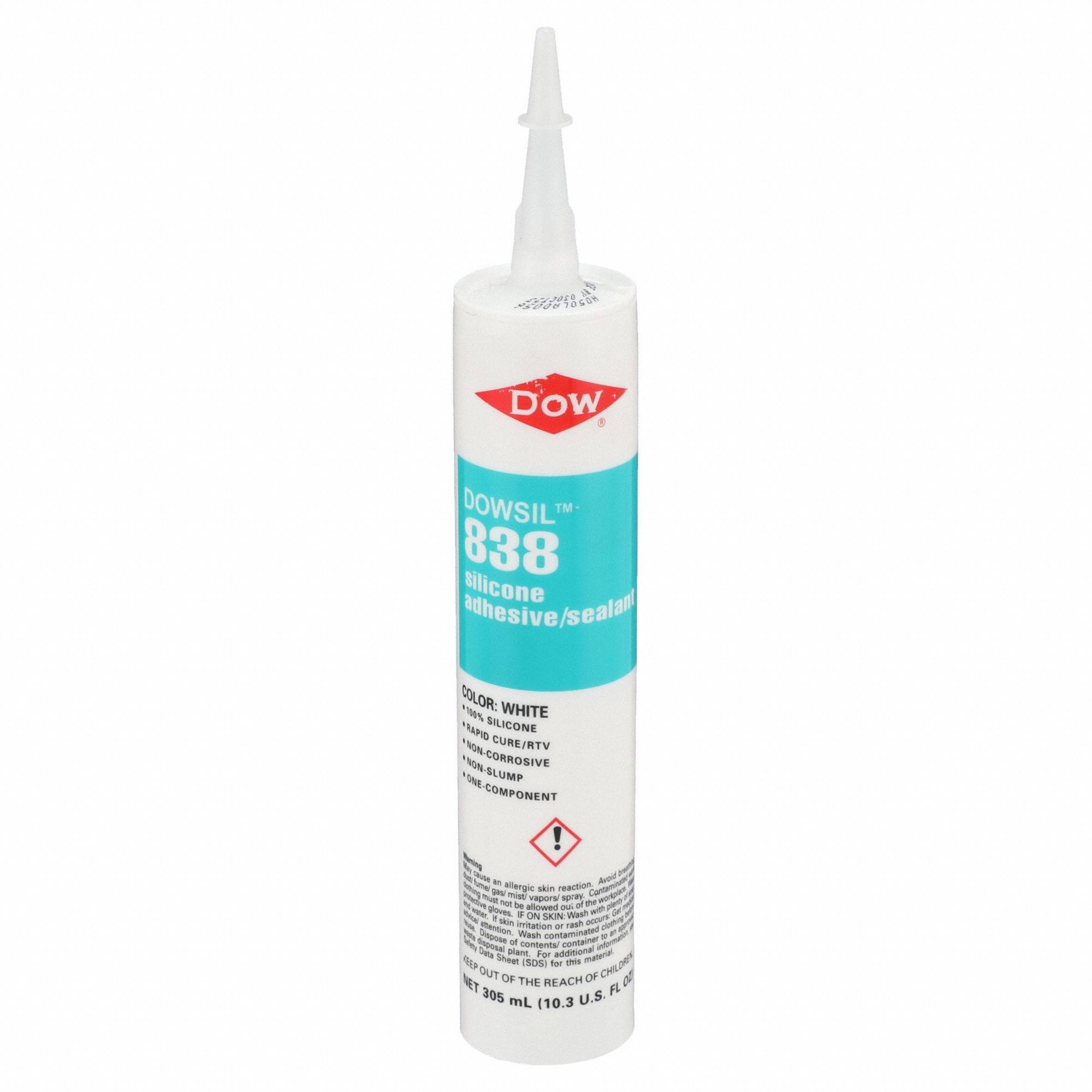DOWSIL, 838, White, Silicone Adhesive Sealant - 53DC43|2227819 - Grainger