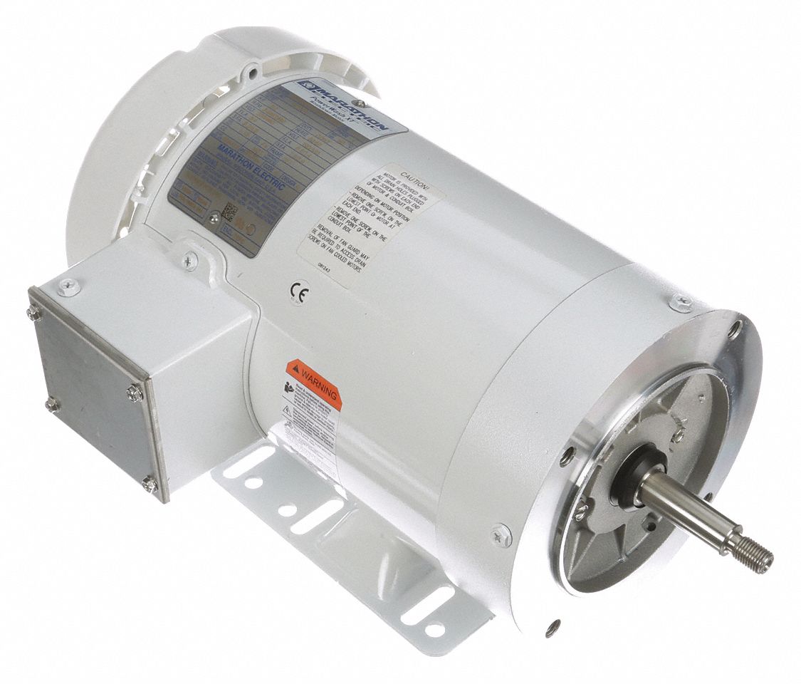 Washdown Jet Pump Motor, 3 HP, 3-Phase, Nameplate RPM 3490, Voltage 230 ...