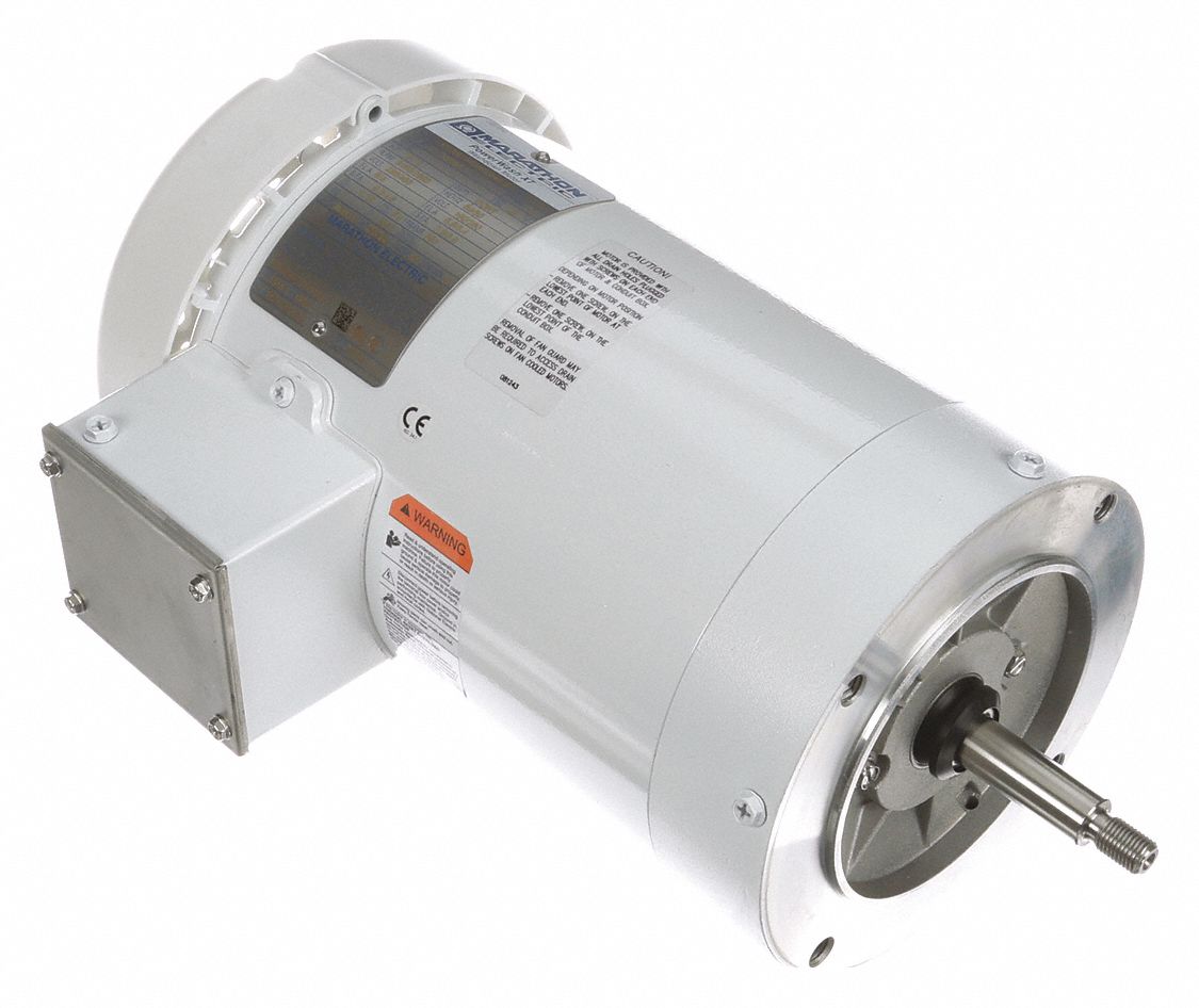 Washdown Jet Pump Motor, 3 HP, 3-Phase, Nameplate RPM 3490, Voltage 230 ...