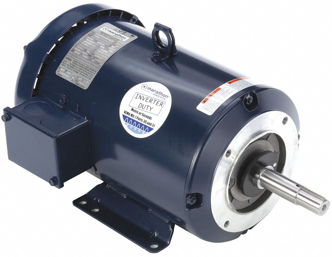 MARATHON MOTORS, Totally Enclosed Fan-Cooled, Face/Base Mounting, Close ...