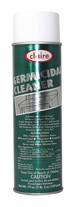 CLAIRE, Aerosol Spray Can, Ready to Use, Germicidal Cleaner - 53DH40 ...
