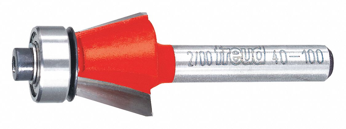 FREUD Chamfer Profile Router Bit, Carbide, 23/32 in Cutter Dia ...