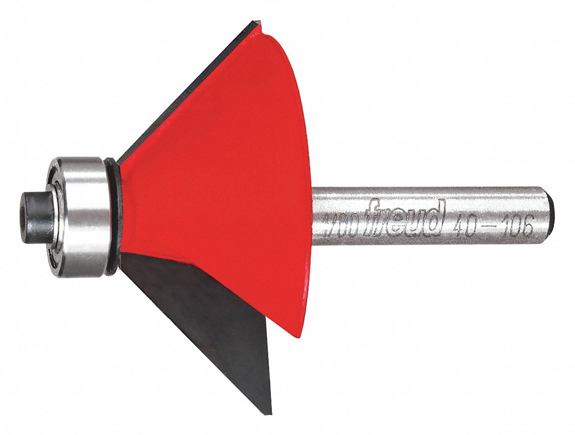 FREUD Chamfer Profile Router Bit: Fractional Inch, Carbide, 1 3/4 in ...