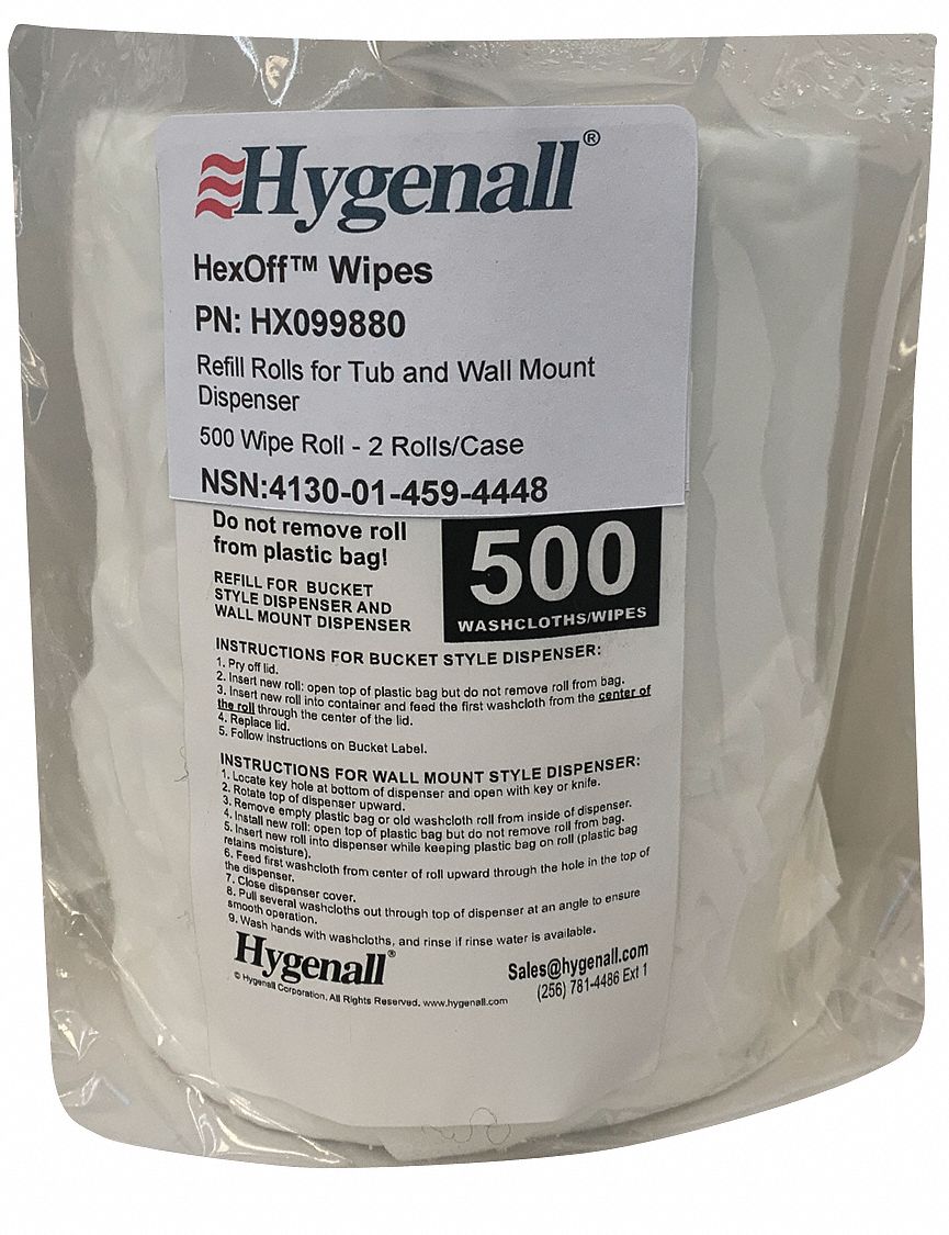 HYGENALL HEXOFF, Bucket, 500 Wipes per Container, Heavy Metal Removing ...