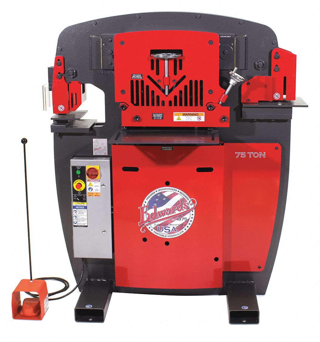 EDWARDS Ironworker: 230V AC /Three-Phase, 4 Stations, 75 Tonf Hydraulic ...
