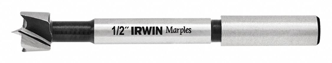 IRWIN, 1/2 in Drill Bit Size, 3 1/2 in Overall Lg, Wood Drilling Bit ...