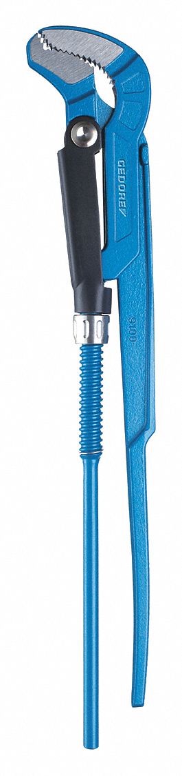 Swedish Pipe Wrench, Steel, Jaw Capacity 4-21/64 in, Overall Length 24 ...