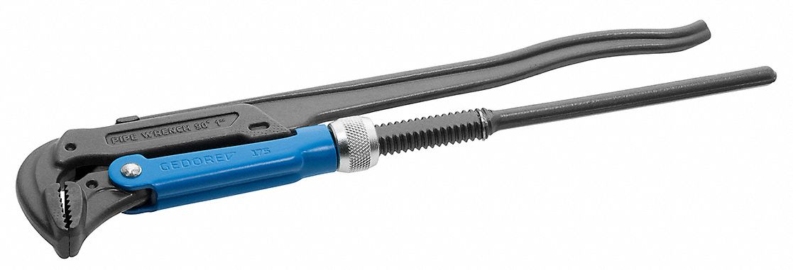 GEDORE Pipe Wrench: Alloy Steel, 1 in Jaw Capacity, Serrated, 11 in ...