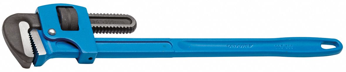 GEDORE Pipe Wrench: Alloy Steel, 3 1/2 in Jaw Capacity, Serrated, 36 in ...