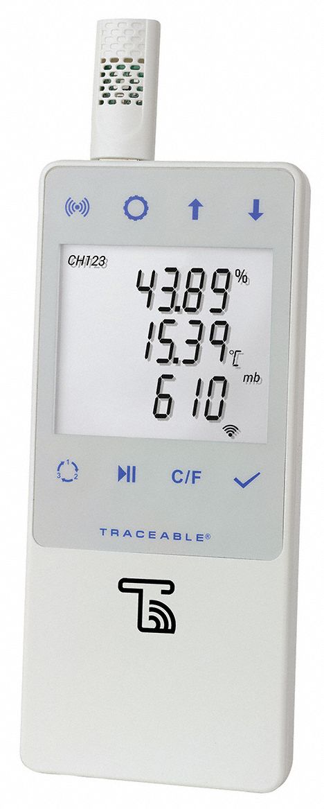 TRACEABLE, Digital, ±4 mbar, Data Logging Barometer - 53DU69|6529 ...