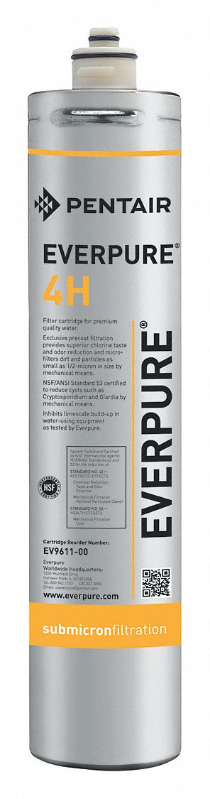 PENTAIR/EVERPURE, 0.5 micron, 0.5 gpm, Quick-Connect Water Filter ...