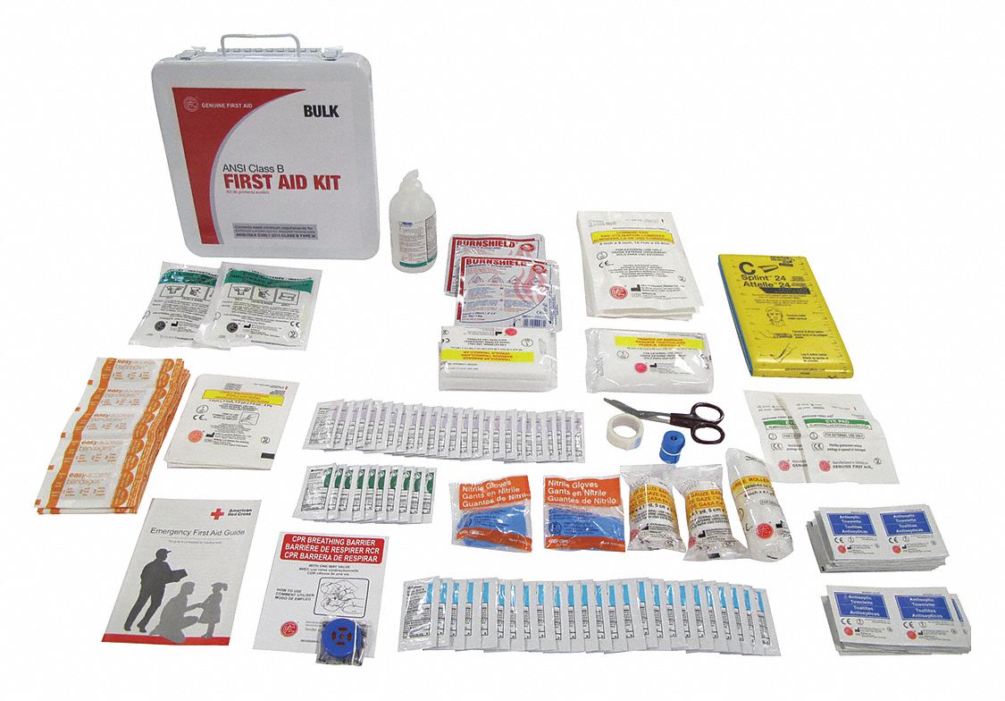 195 Components, ANSI/ISEA Z308.1-2015, First Aid Kit and Housing ...