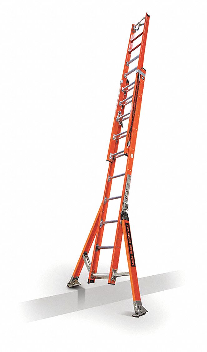 20 ft Fiberglass Extension Ladder, 375 lb Load Capacity, 56.0 lb Net ...