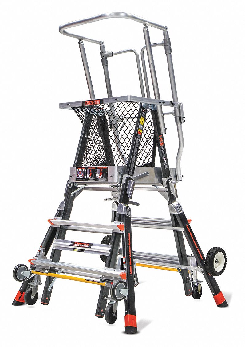 LITTLE GIANT, Fiberglass, 375 lb Load Capacity, Platform Stepladder ...