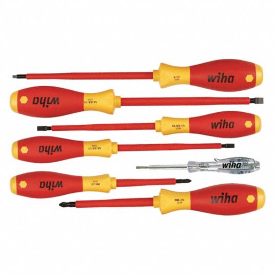 WIHA, 1-10 Pieces, 7 Pieces, Insulated Screwdriver Set - 53KG39|32087 ...