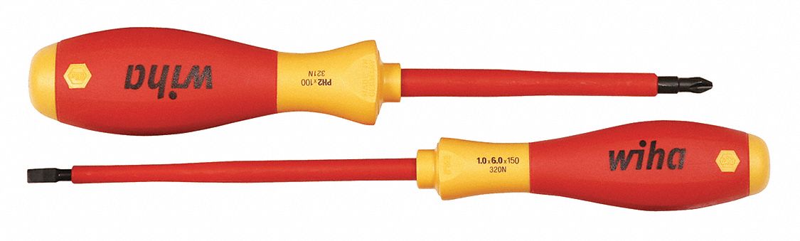 WIHA, 1-10 Pieces, 2 Pieces, Insulated Screwdriver Set - 53KH18|33532 ...