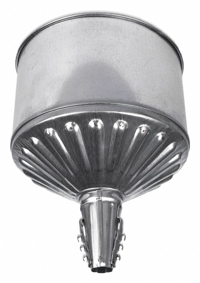 FUNNEL KING Spout Funnel: Steel, 256 fl oz Fluid Capacity, 9 5/8 in ...