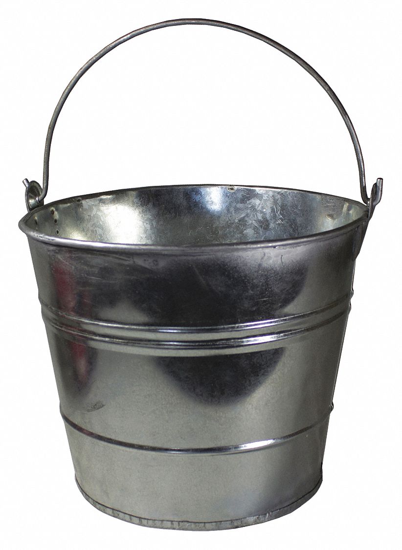 Steel, 12 qt Capacity, Steel Bucket - 53KJ33|94490 - Grainger