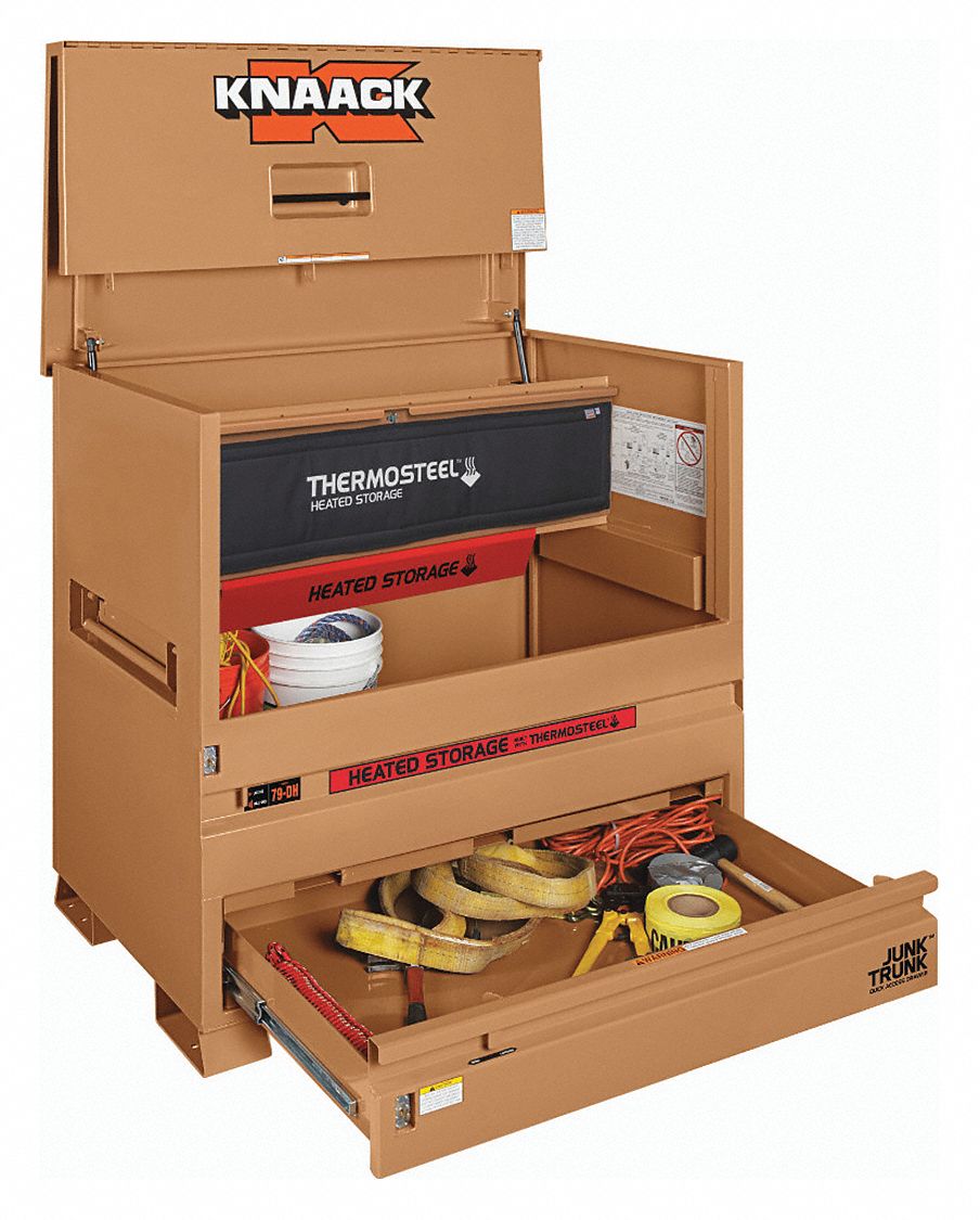 KNAACK, 48 in Overall Wd, 30 in Overall Dp, Piano-Style Jobsite Box ...